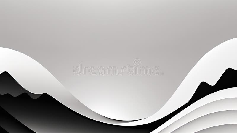 Pattern with Black and White Abstract Waves. Vector Illustration Stock ...