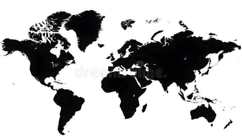 A Striking Monochrome World Map: Global Perspective in Black and White ...