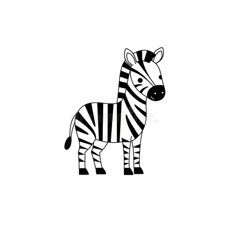 Simple Black and White Zebra Illustration Stock Illustration ...