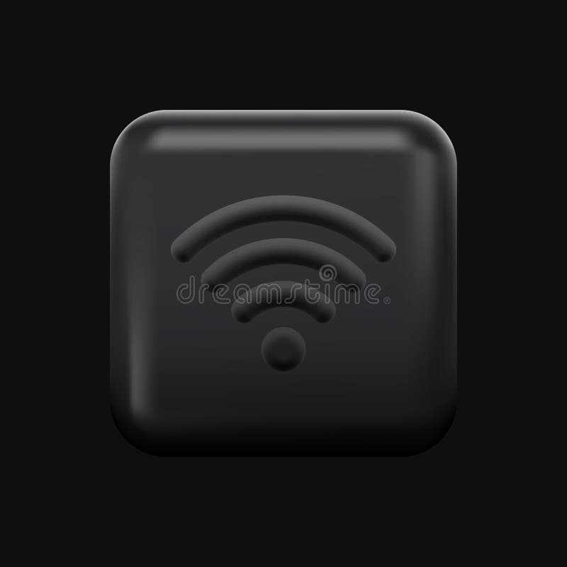 Simple Black WiFi Icon. Dark Square Element Stock Vector - Illustration ...