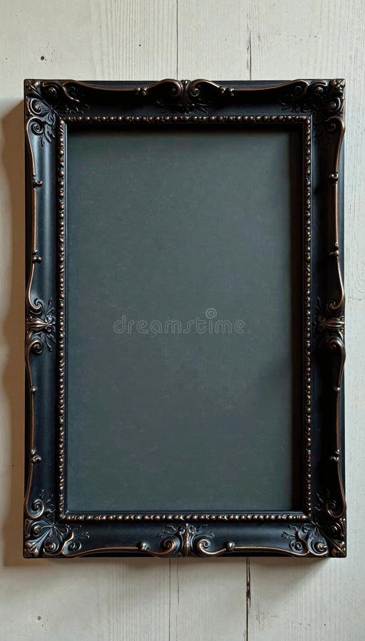 Simple Black Wooden Frame, Distressed Corners, Darkwood, Art Stock ...