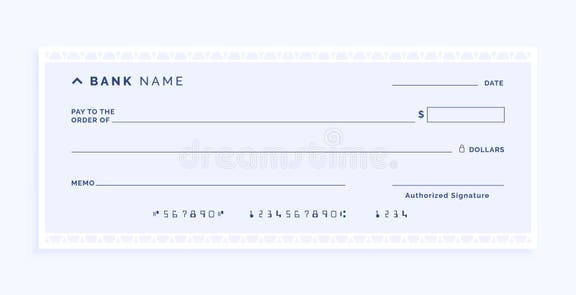 Simple Blank Bank Check, Cheque Document Template Stock Vector ...