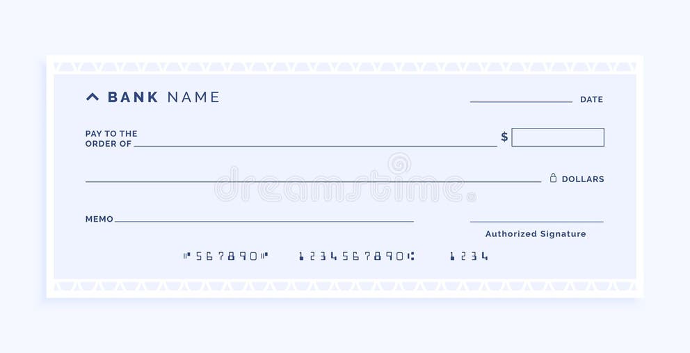 Simple Blank Bank Check, Cheque Document Template Stock Vector ...