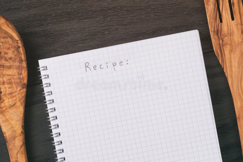 Notepad Word Recipe Wood Table Stock Photos - Free & Royalty-Free Stock ...