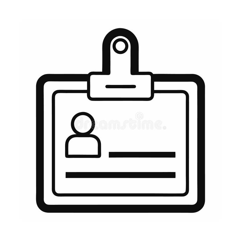 Blank ID Badge Icon for Office Pass and Work Tag Template Stock Vector ...