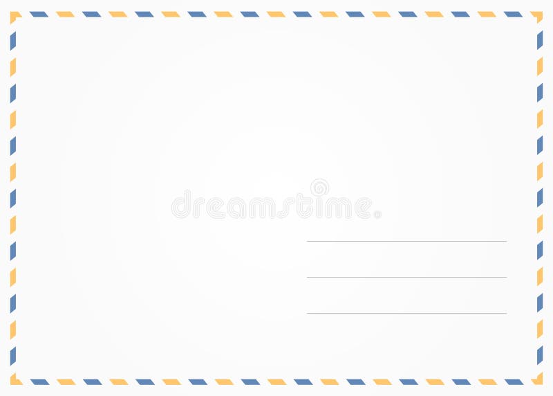 Simple Blank Postcard Back Illustration for Design Stock Vector ...