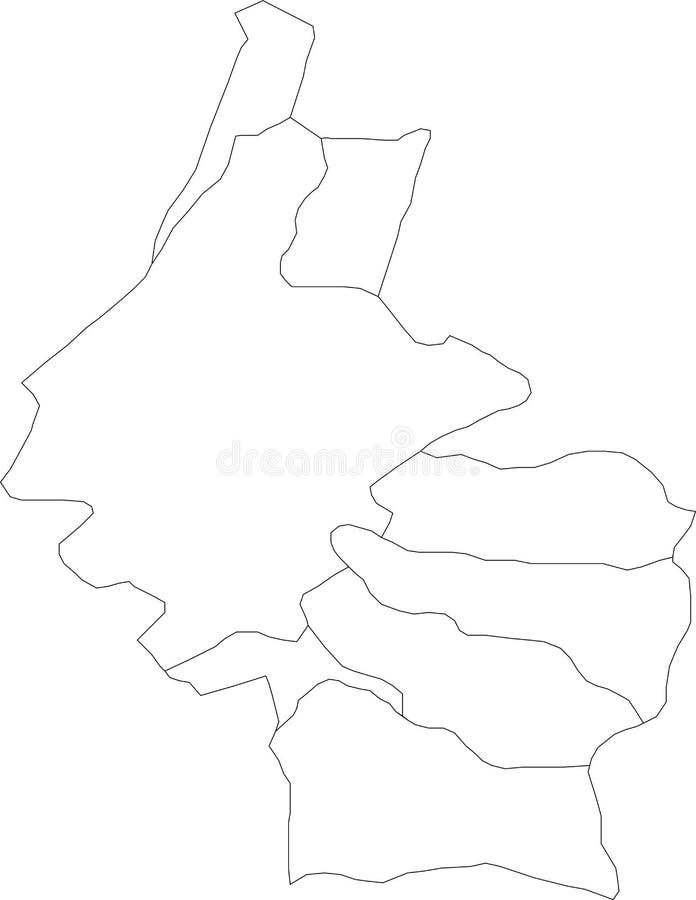 Blank White Map of Municipalities of Athens, Greece Stock Vector ...
