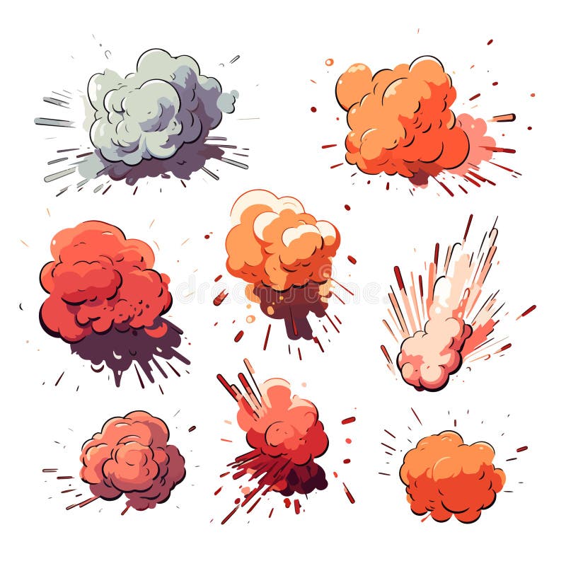 Simple Blast Explosions Collection Stock Vector - Illustration of ...