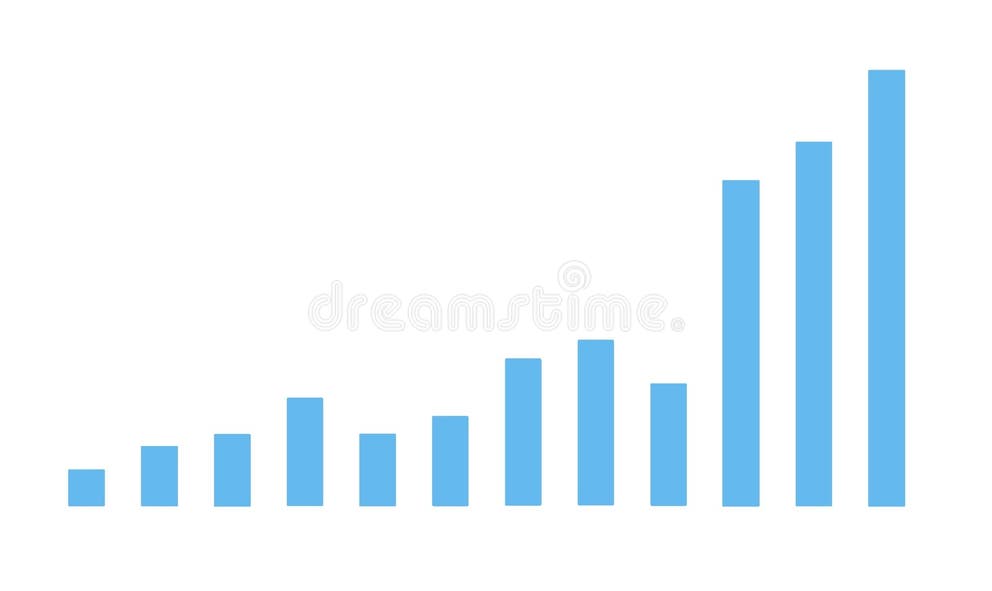Simple Blue Analytics Diagram Bar Chart Showing Variable Data Trends on ...