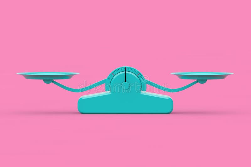 3d Blue Balance Weight Seesaw, Leaning Left Side To the Ground on White ...