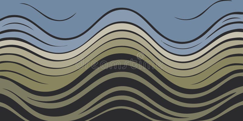 Simple Blue, Black and Green Colored 3D Wavy Curving Lines, Stripes ...
