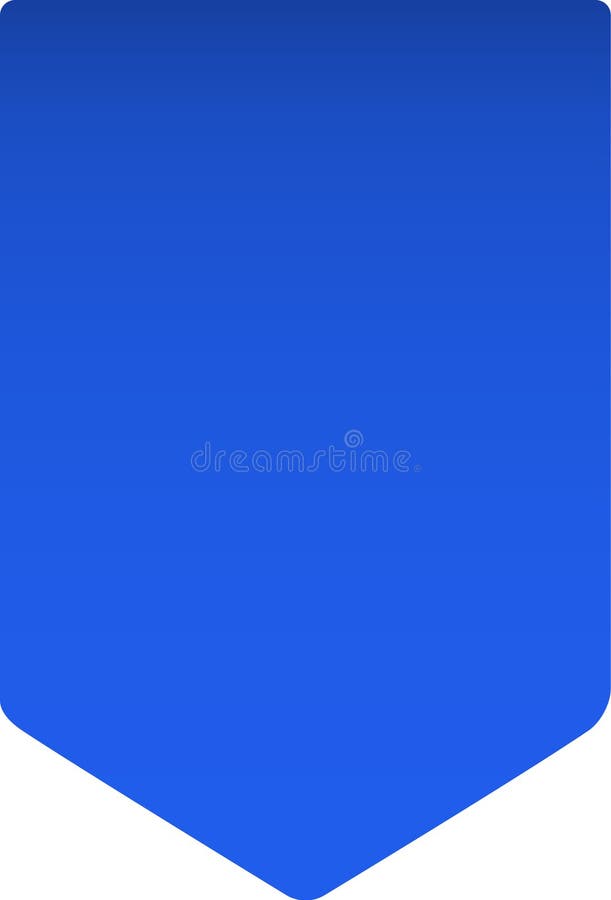 Simple Blue Bookmark or Ribbon Pointing Downwards, Featuring a Subtle ...