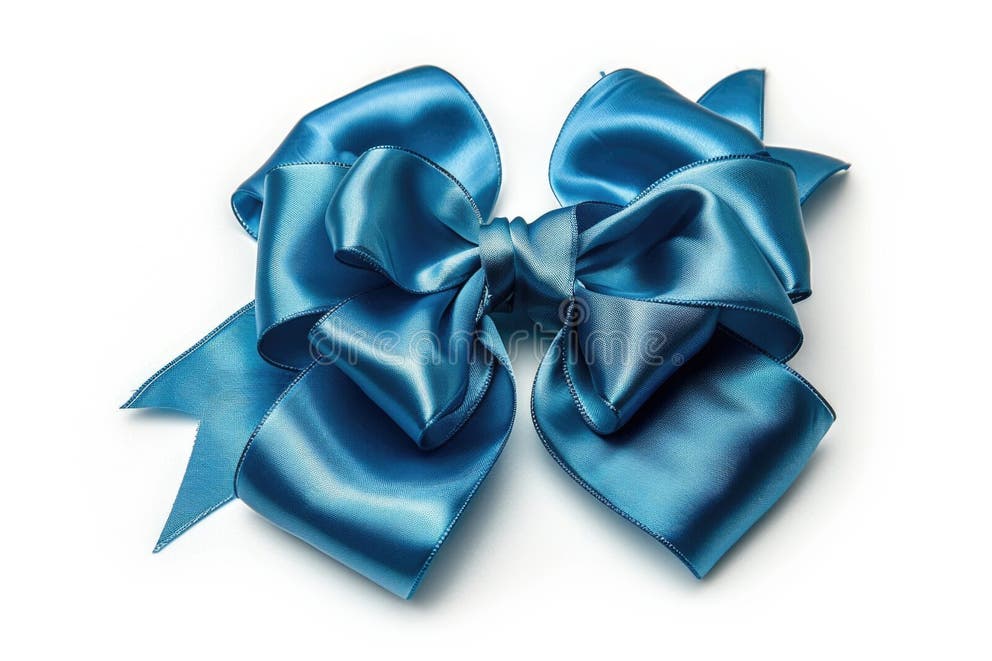 A Simple Blue Bow Sitting on a Clean White Background Stock Photo ...