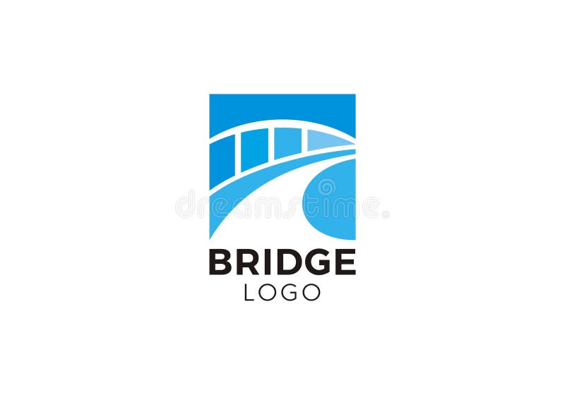 Simple Bridge with River Logo Vector Design Stock Vector - Illustration ...