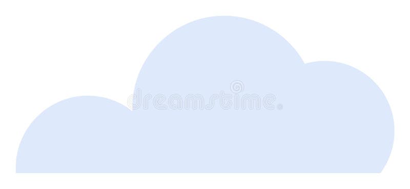 Simple Blue Cloud Shape in Light Blue Colour with Curved Edges Stock ...