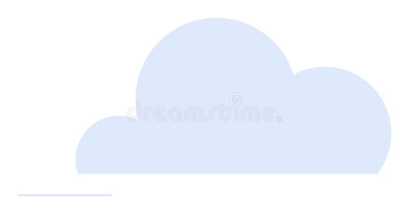 Simple Blue Cloud Shape with Minimalistic Design on White Background ...
