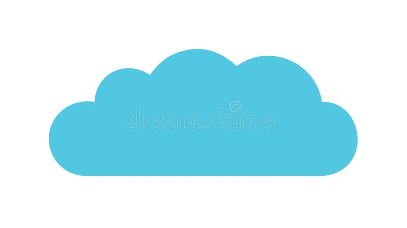Simple Blue Cloud Weather Icon, Sky Meteorology Symbol, Vector Design ...
