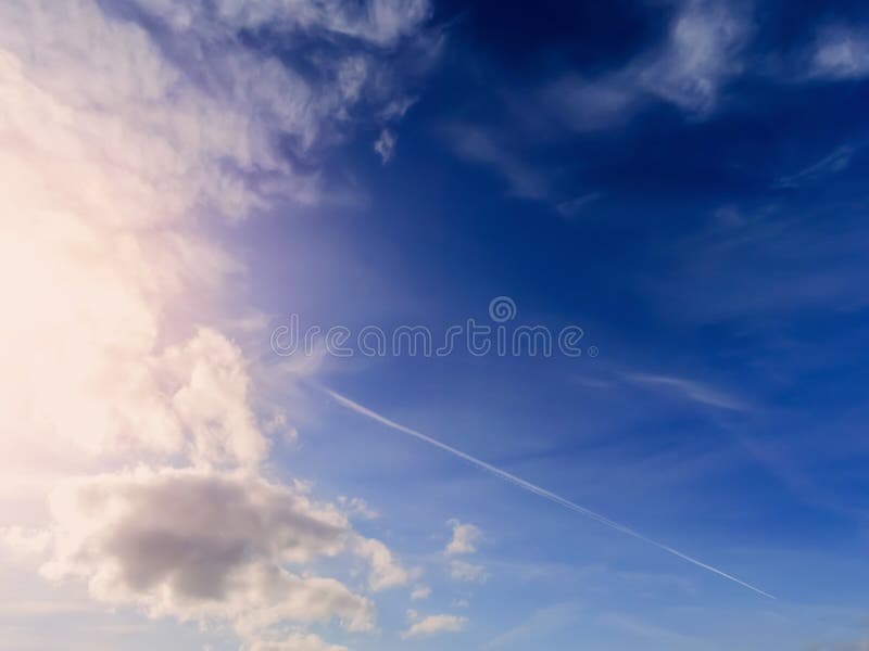 Simple Blue Cloudy Sky, Abstract Nature Background Stock Photo - Image ...