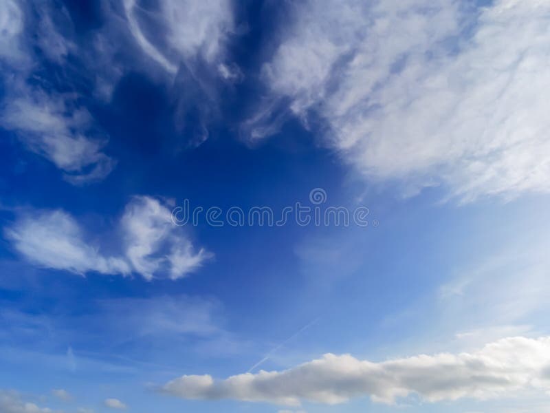 Simple Blue Cloudy Sky, Abstract Nature Background Stock Photo - Image ...