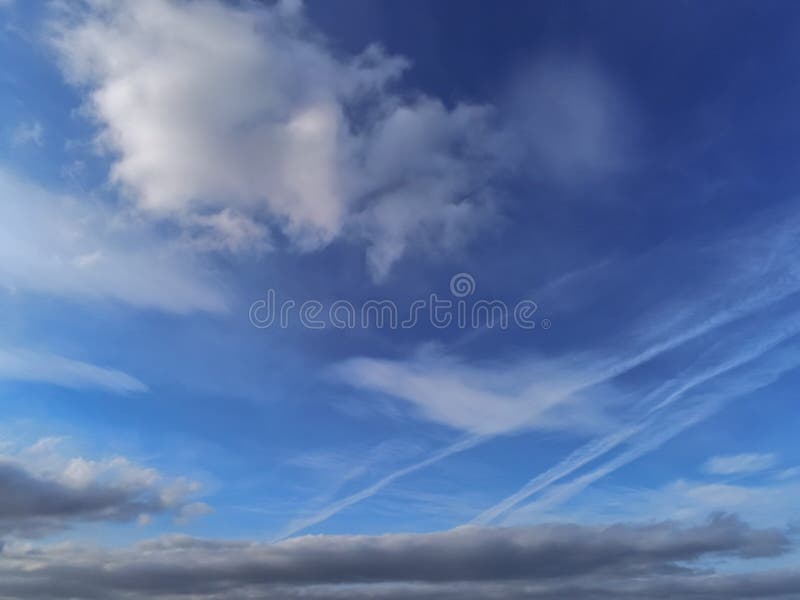 Simple Blue Cloudy Sky, Abstract Nature Background Stock Photo - Image ...