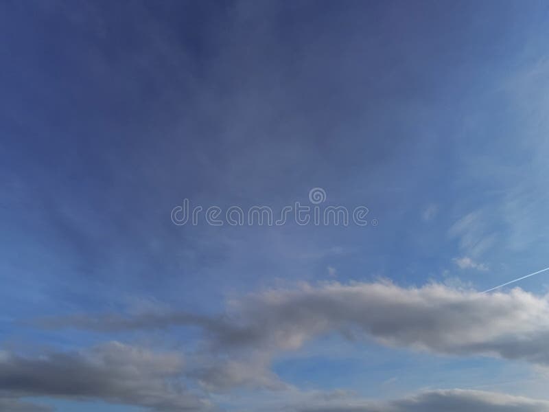 Simple Blue Cloudy Sky, Nature Texture Stock Image - Image of sunlight ...