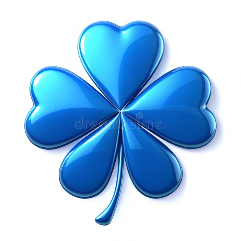 Blue Clover Symbol Isolated on White Background Stock Illustration ...