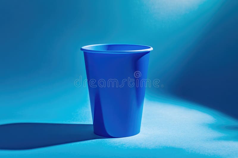 A Simple Blue Cup Sitting on a Table, Ready for Use Stock Image - Image ...