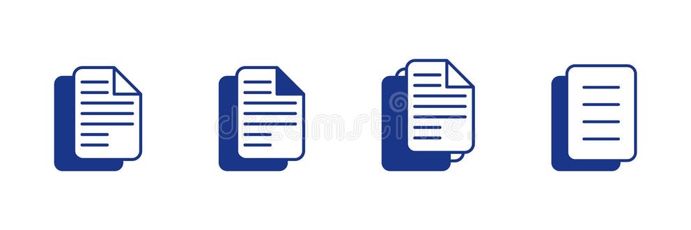 Simple Blue Document Icons Representing Text Files. Stock Vector ...