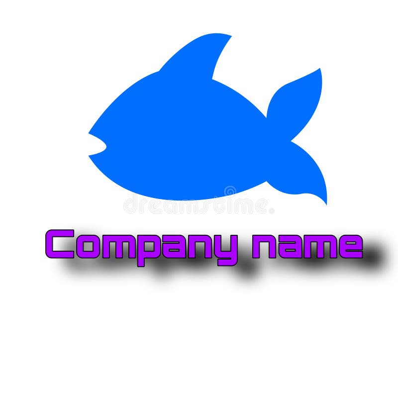 A Simple Blue Fish Icon and Logo Stock Illustration - Illustration of ...