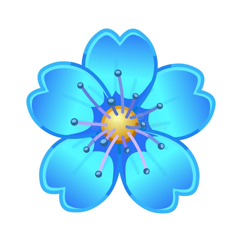Simple Blue Flower Large Size of Emoji Spring Flower Stock Vector ...