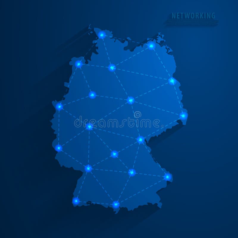 Simple Blue Germany Map Technology Background, Vector Stock Vector ...