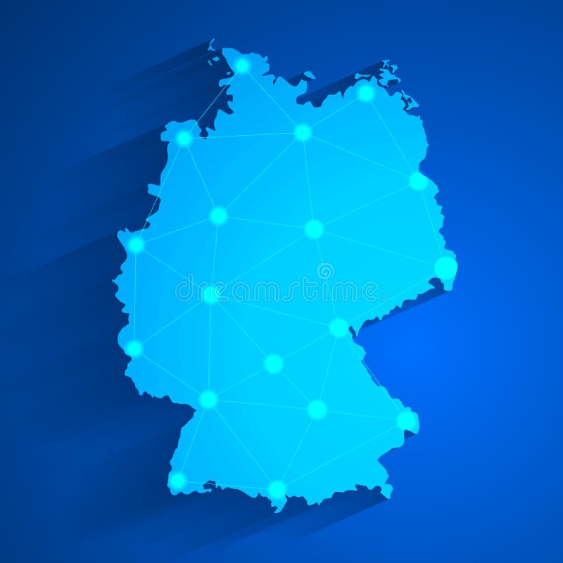 Simple Blue Germany Map Technology Background, Vector Stock Vector ...