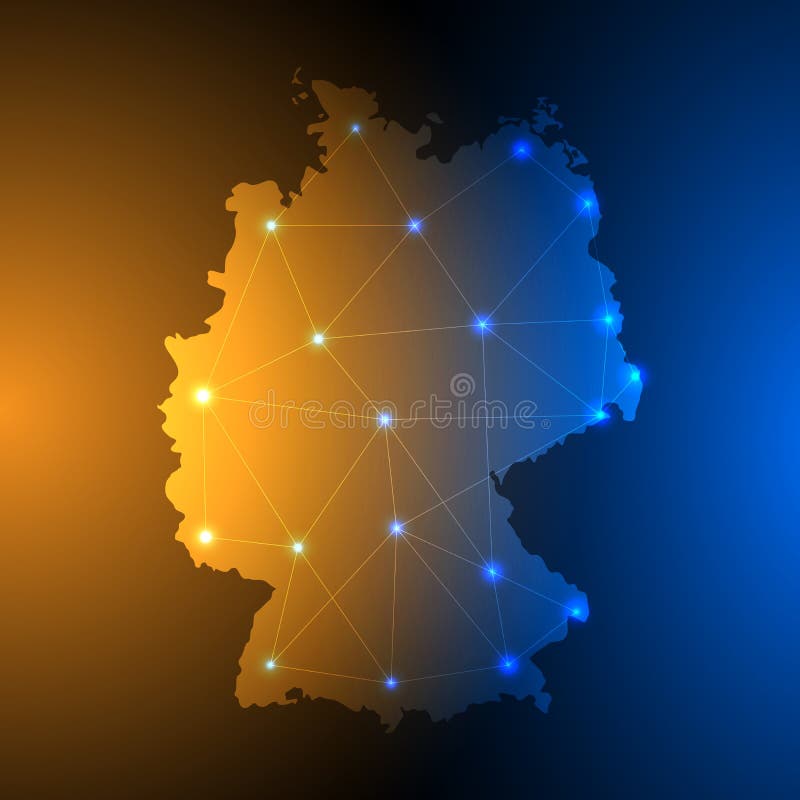 Simple Blue Germany Map Technology Background, Vector Stock Vector ...