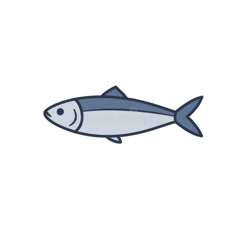 Simple Blue and Grey Herring Fish Illustration Stock Illustration ...