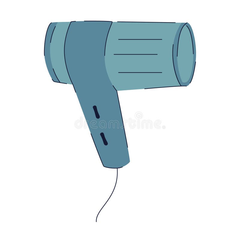 Simple Blue Hair Dryer Flat Vector Illustration Stock Vector ...