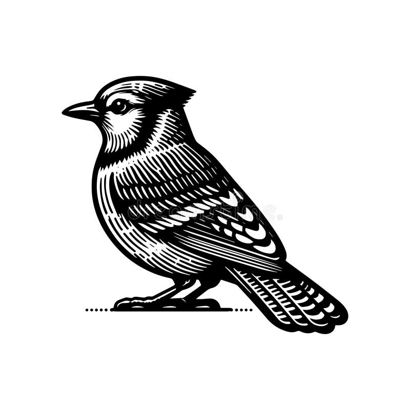 Simple Blue Jay Side View Vintage Logo Retro Vector Icon. Stock Vector ...