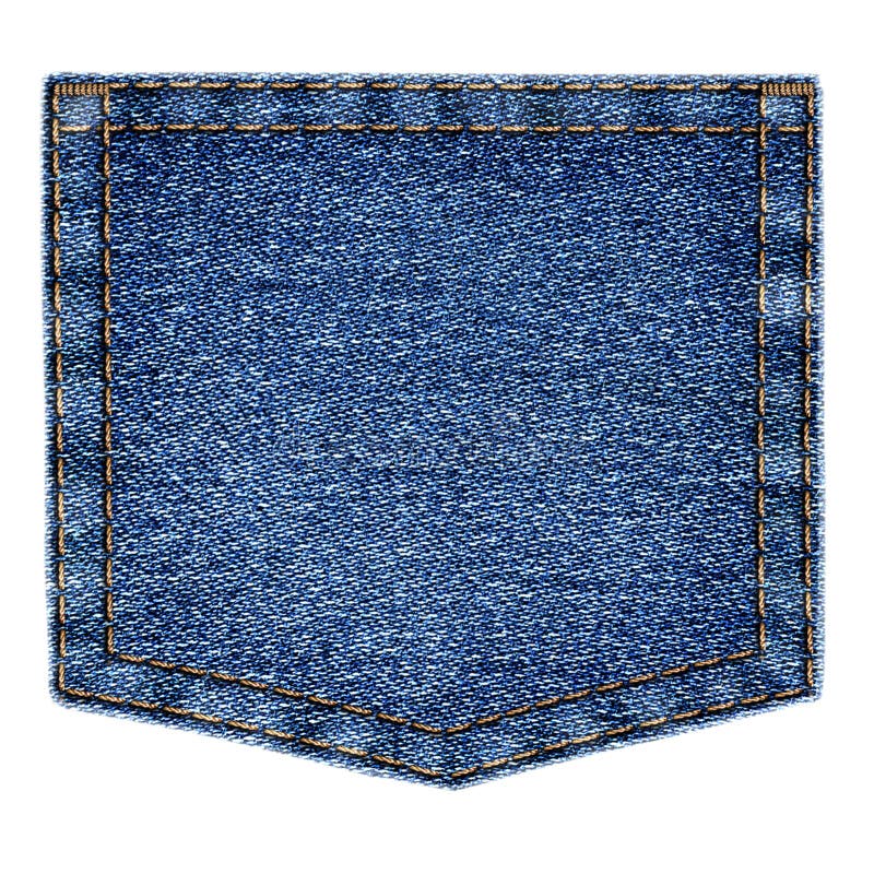 Simple Blue Jeans Pocket Isolated on White Background Stock Photo ...