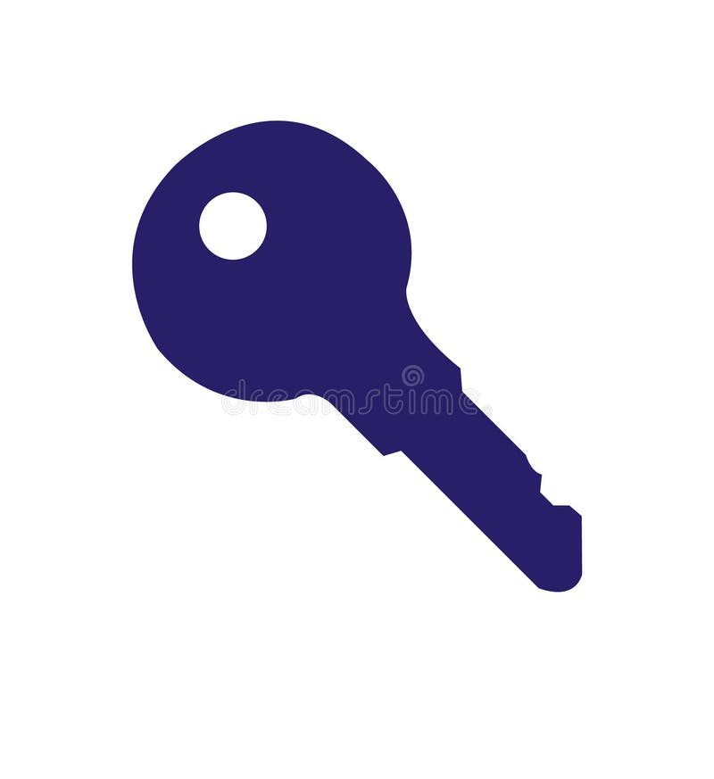 Simple blue key silhouette stock vector. Illustration of door - 122904010