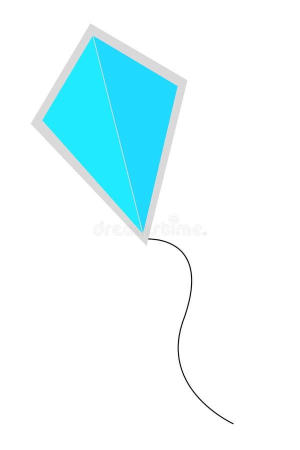 Simple Blue Kite, Isolated on White Stock Illustration - Illustration ...
