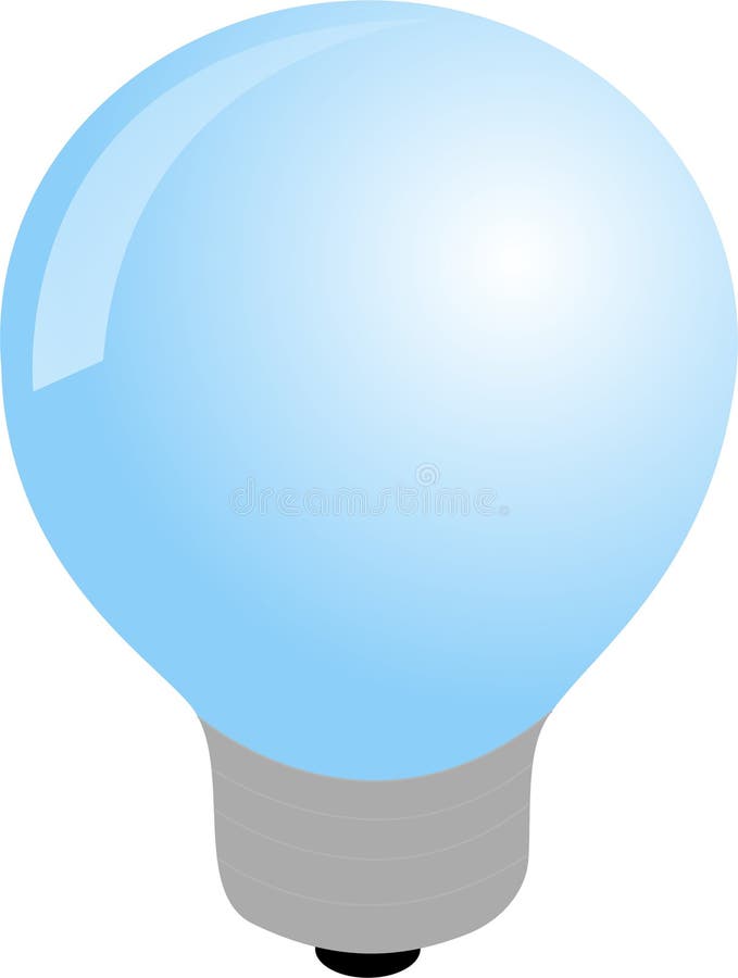 Simple Blue Light Bulb with Glare Stock Vector - Illustration of glass ...
