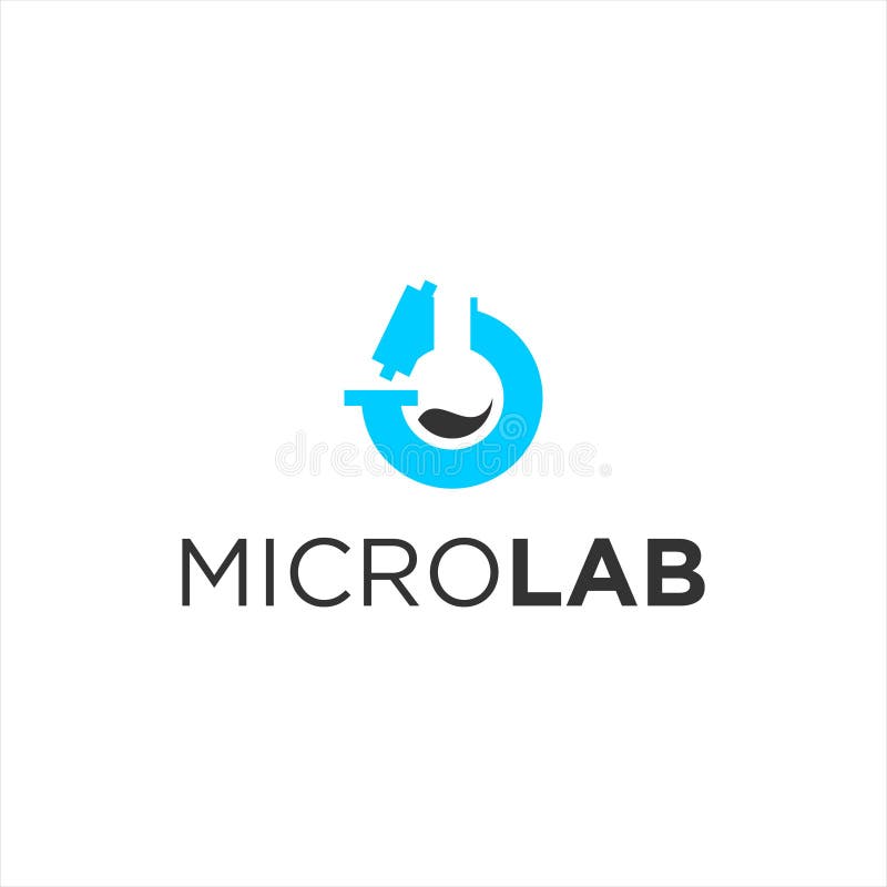 Simple Blue Micro Lab Science Logo Design Idea Stock Vector ...