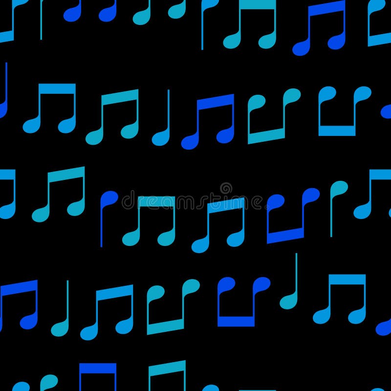 Blue And Black Music Notes Background