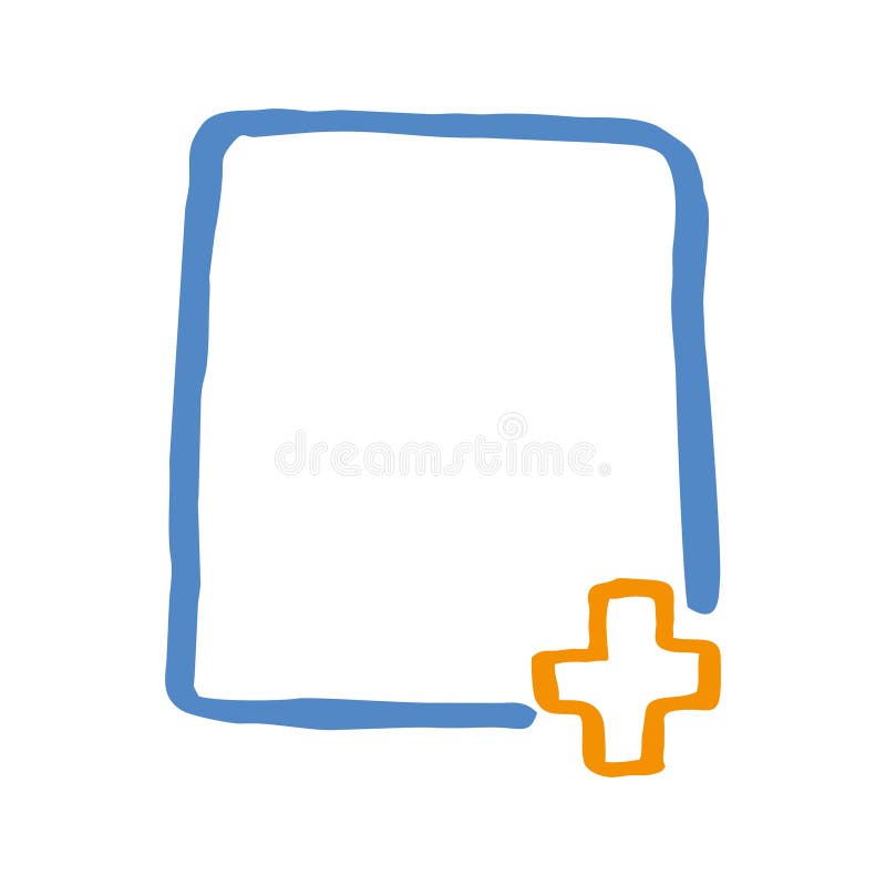 Simple Blue and Orange Illustration of Add Document Button for Web ...