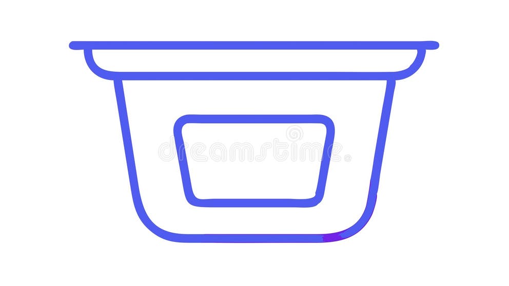 Simple Blue Outline Container Tub Storage Box Icon, Vector Design ...
