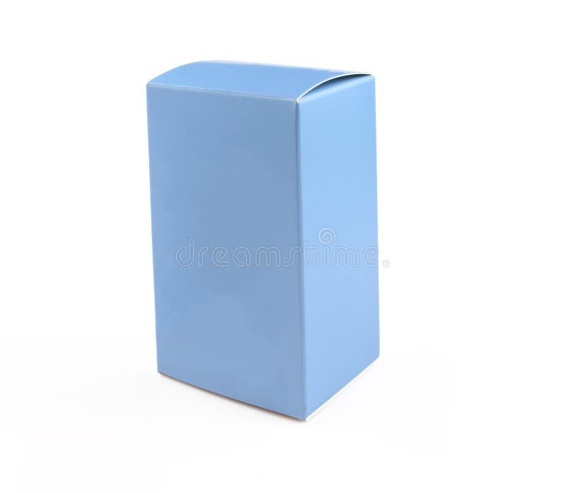 Simple Blue Paper Box Isolated on White Background Stock Photo - Image ...