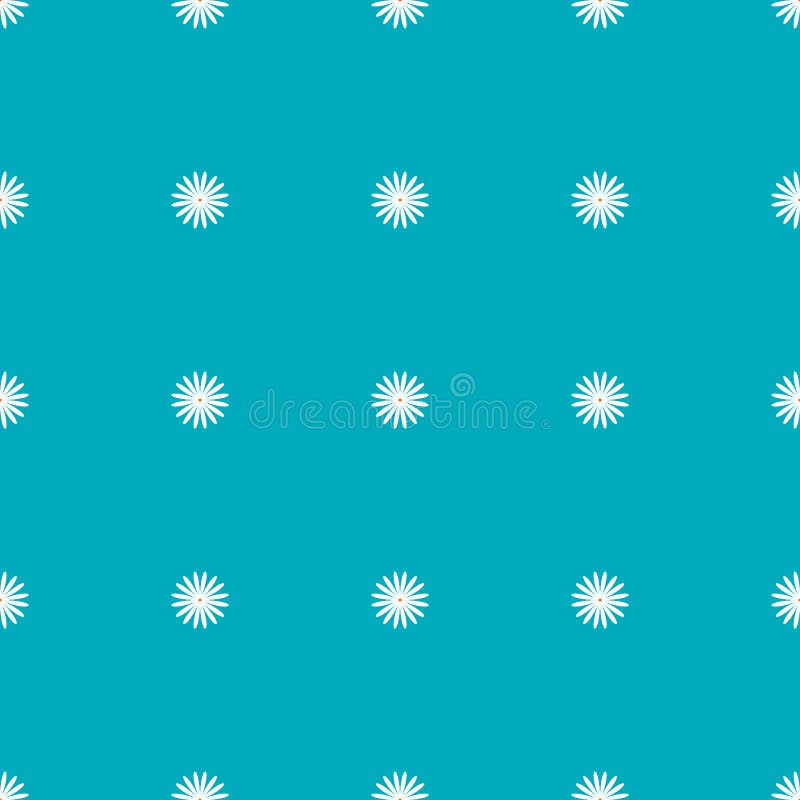 Simple Blue Pattern with Daisies. Stock Vector - Illustration of ...