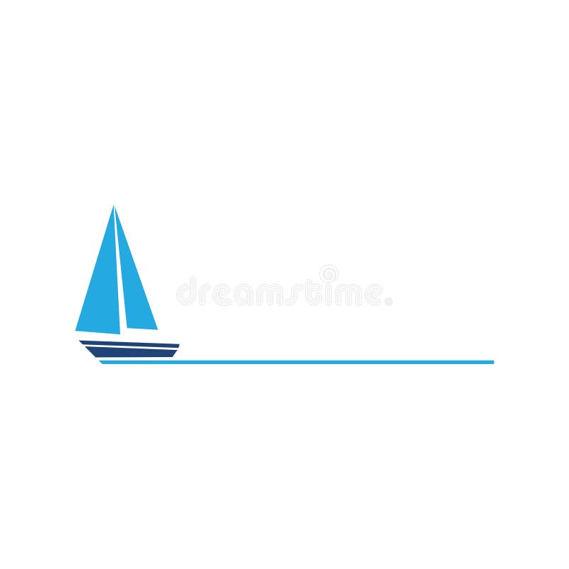 Simple Blue Sailing Boat Icon Symbol Logo Stock Vector - Illustration ...
