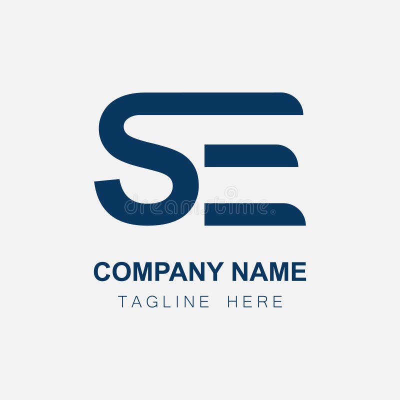 Simple Blue SE Letter Logo Design Stock Vector - Illustration of poster ...