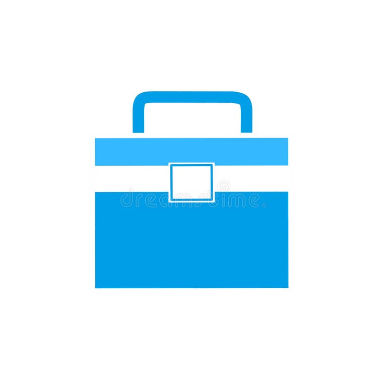 Simple Blue Silhouette Toolbox Case Isolated on White Background Stock ...