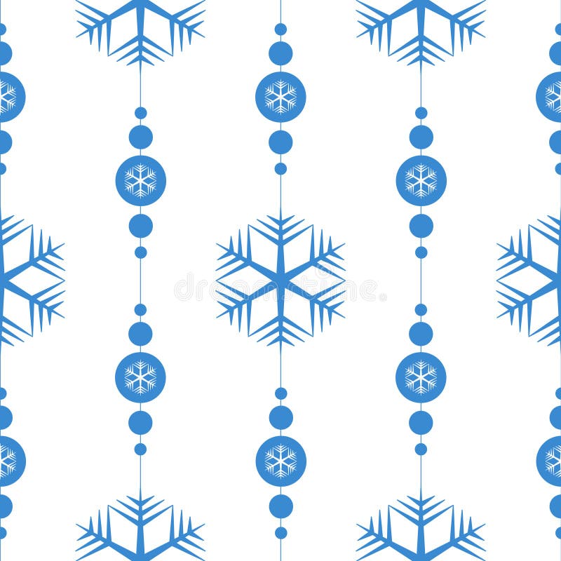 Simple Blue Snowflake on White Background, Christmas Seamless Pattern ...